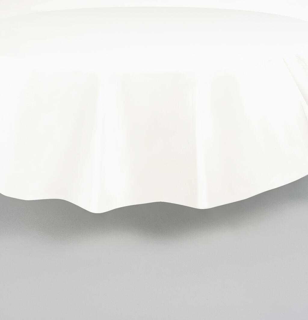 Bordduk Rund - Hvit 213cm - Partyland