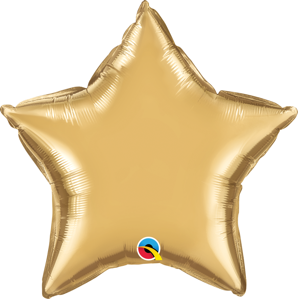 20ST Chrome Gold – Stjerne (Pakket) 1 Folieballong - 51cm (20") - Partyland