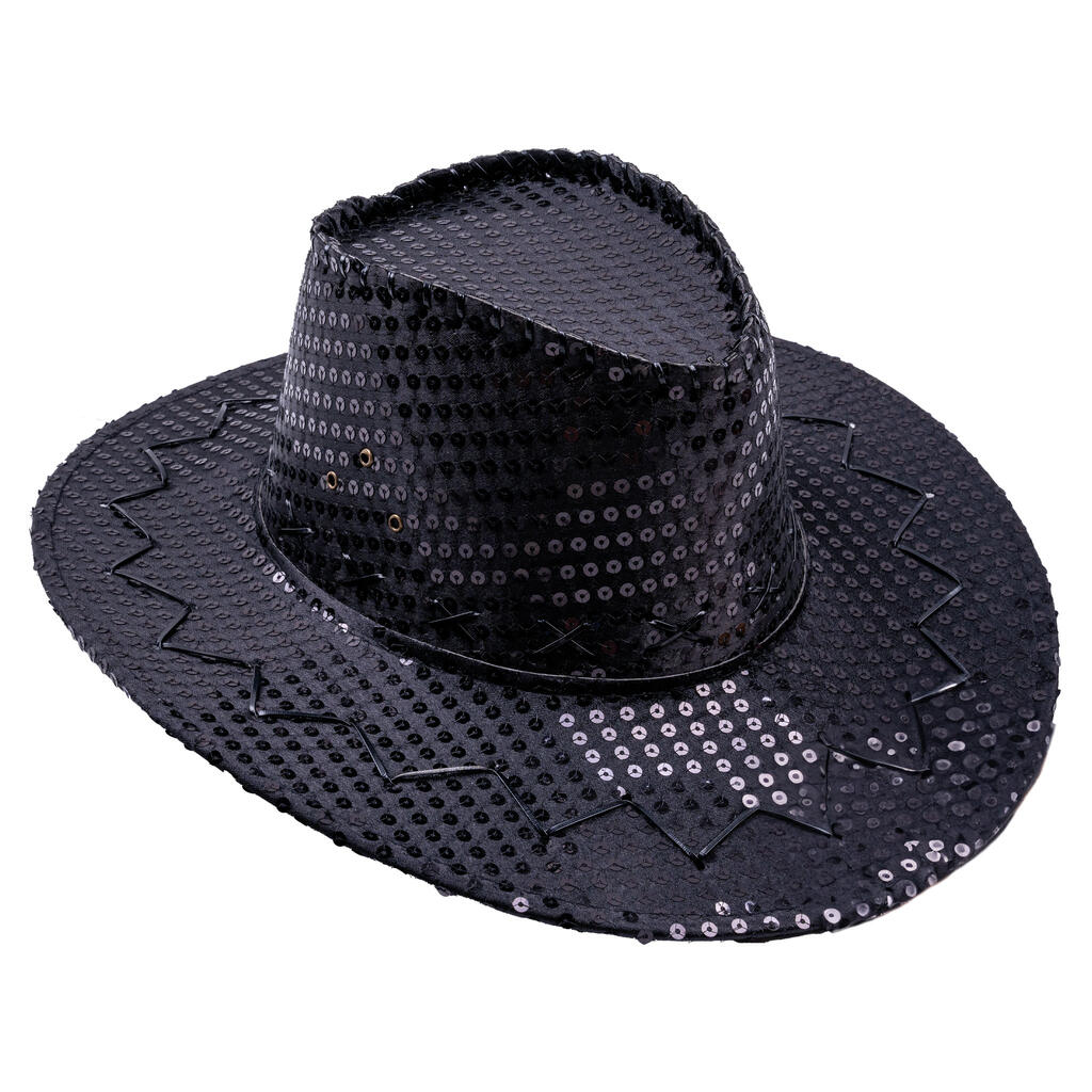Cowboyhatt - Sort med paljetter 1 Hatt - Partyland